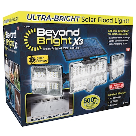 Beyond Bright Beyond Bright X3 Motion-Sensing Solar Powered LED Black Floodlight BEBRSOL-MC4 | Zoro